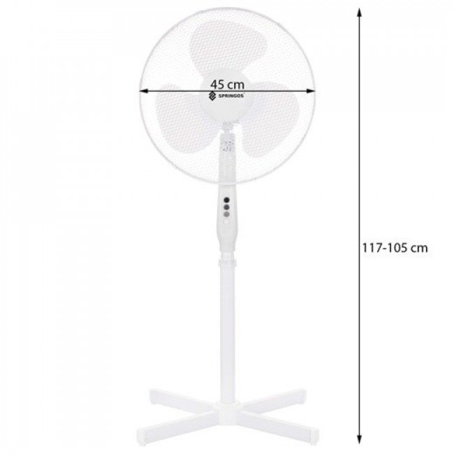 Springos Stojanový Ventilátor 45 Cm 40 W Skvelydarcek Sk